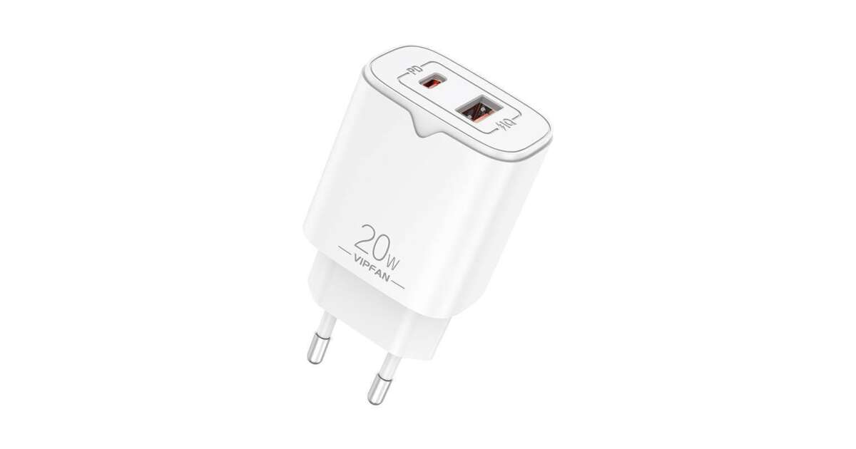 Vipfan E08 Hálózati Töltő Usb Usb C 20w Pd Qc 3 0 Fehér Pepita Hu