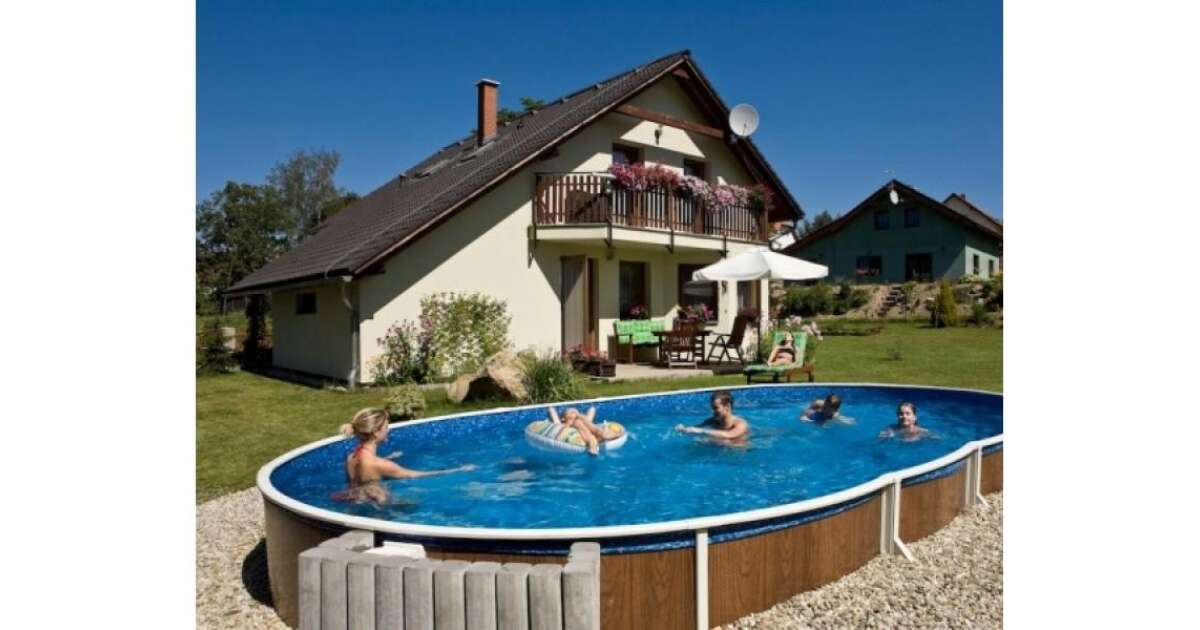 Azuro 5,5 x 3,7 x 1,2 m bazin adânc Lagoon cu căptu?eală albastră cu ...