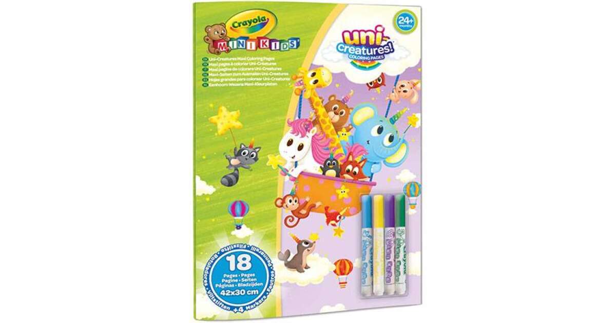 Crayola: MiniKids Magic Animals Giant Colouring Set mit 4 Stück Markern ...