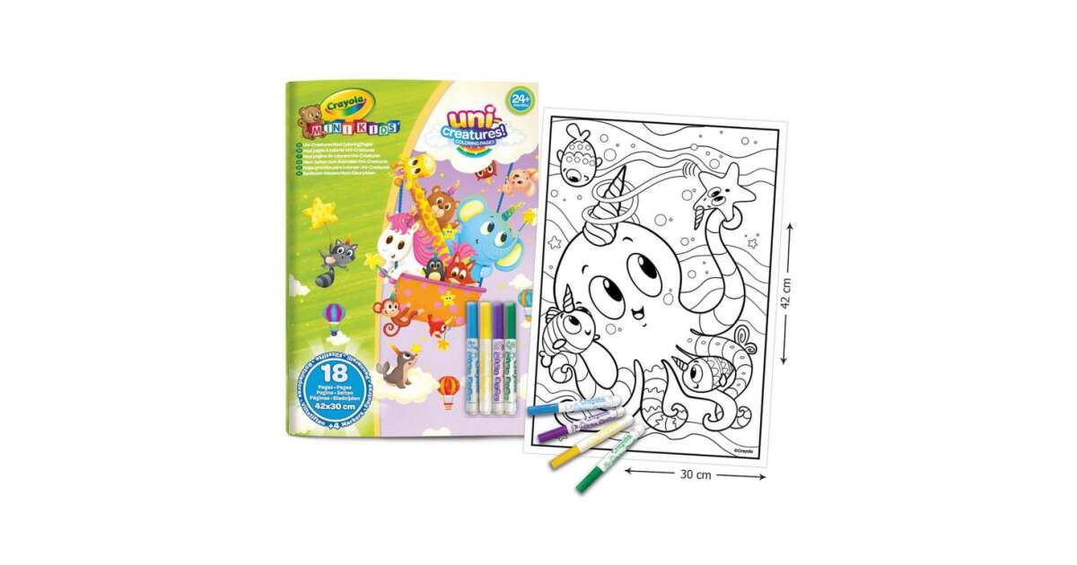 Crayola: MiniKids Magic Animals Giant Colouring Set mit 4 Stück Markern ...
