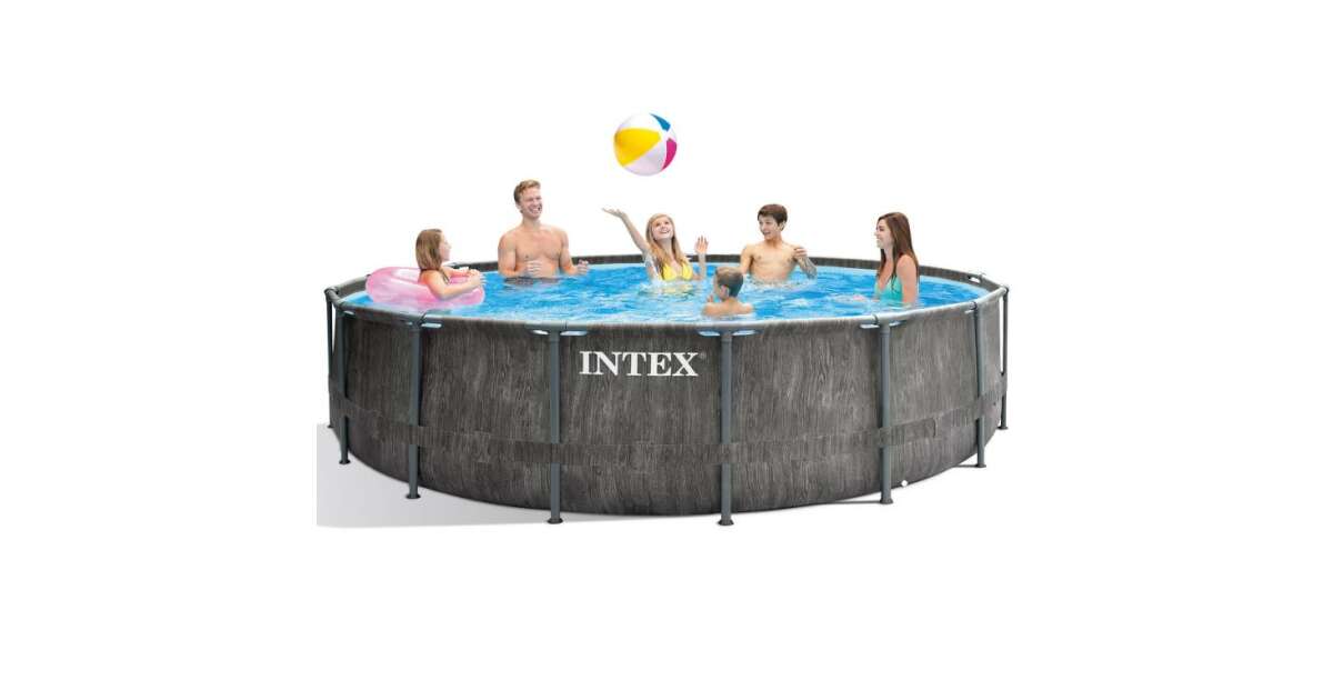 Intex Premium Frame Pool Set Prism Greywood Kerek Medence 549*1,22 ...