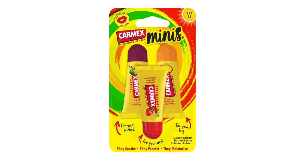 CARMEX Mini Pack (Eper, Cseresznye, Ananász-Menta) - 3x5g | Pepita.hu
