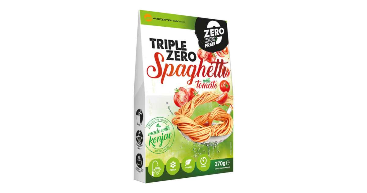 Triple Zero Pasta - Spaghetti paradicsommal - 270g - Forpro - Carb ...