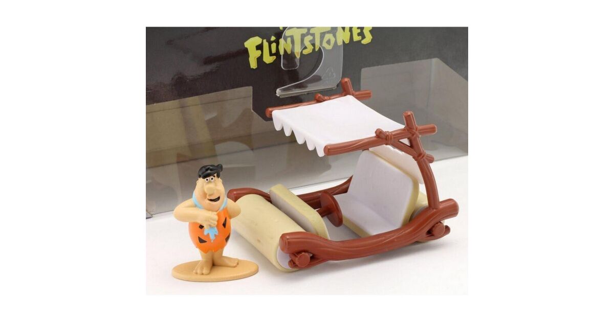 JADA SET METALLISCHES AUTO FLINTMOBIL IM MAßSTAB 1:32 UND FIGUR FRED ...