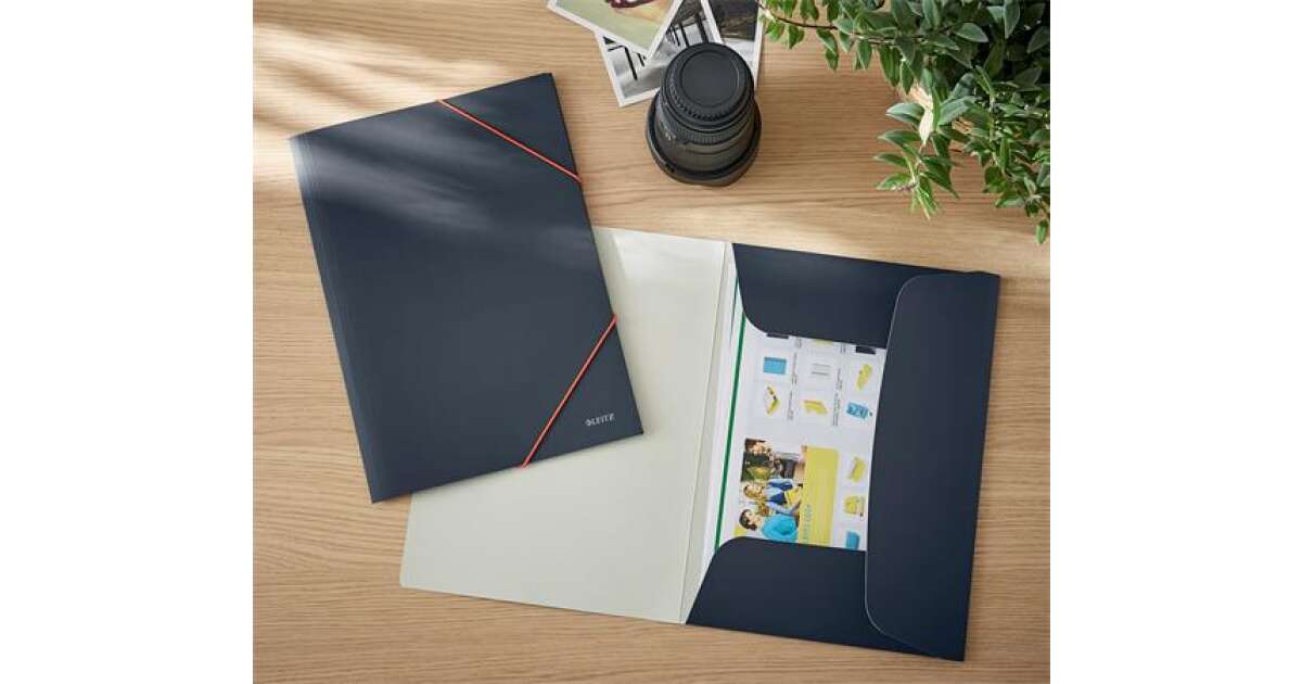 Leitz COSY Soft touch A4 velvet grey rubber cardboard folder | Pepita.com