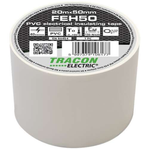Tracon FEH50 50 mm x 20 m weißes Isolierband | Pepita.com