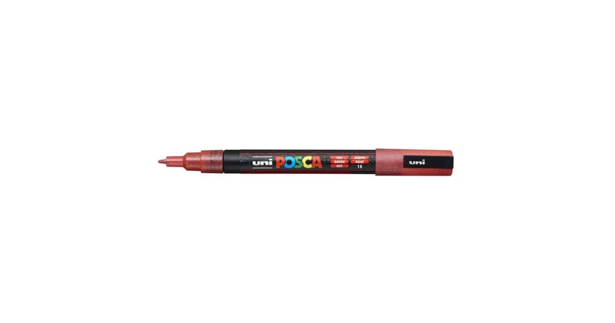 Uni POSCA PC-3ML glitter red marker | Pepita.com