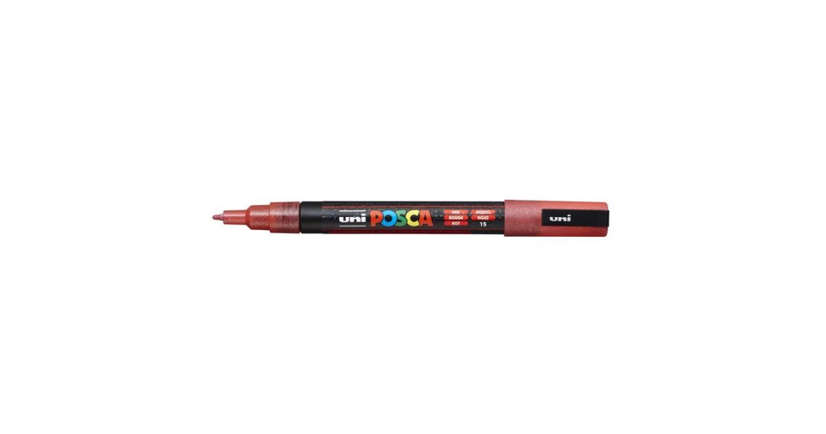 Uni POSCA PC-3ML glitter red marker | Pepita.com