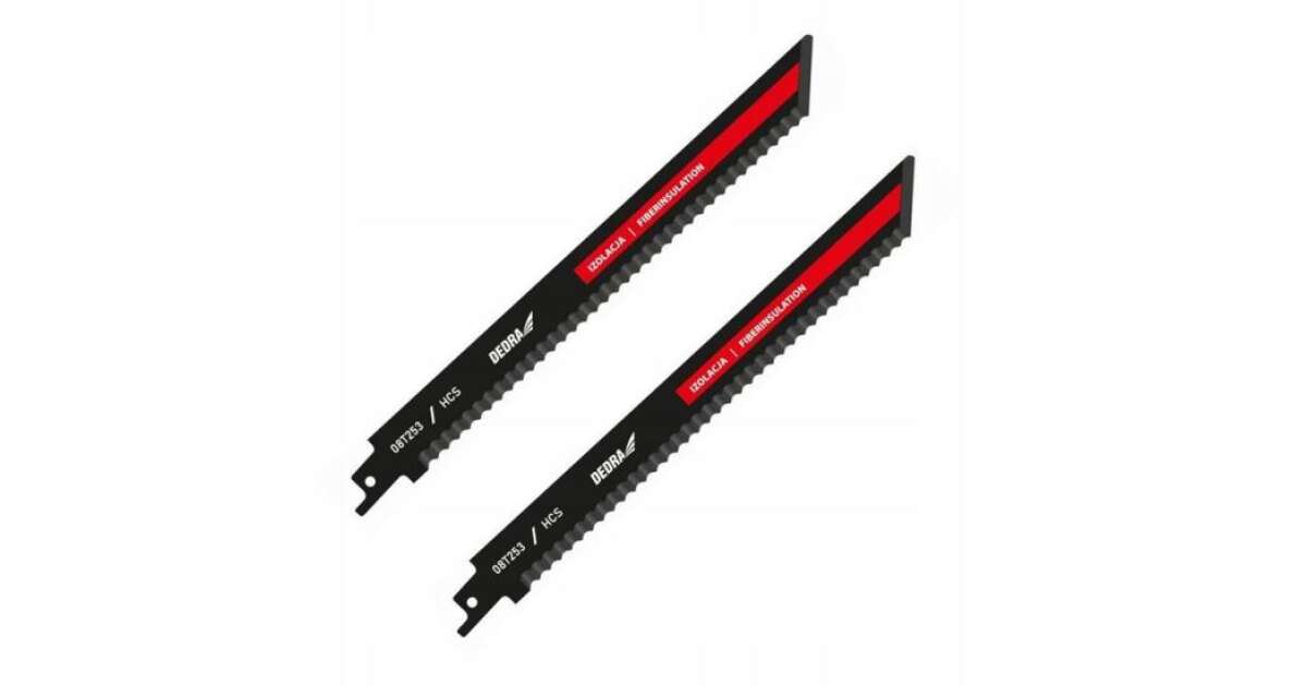 Dedra fűrészlap készlet, 2 db, kard típusú, hőszigeteléshez, HCS, 225 ...