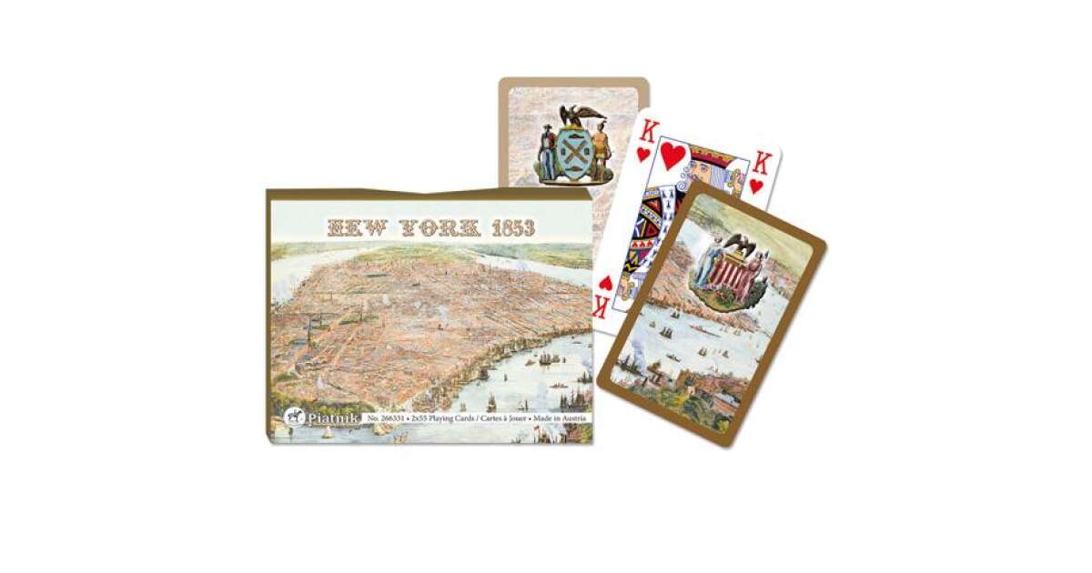 Luxus römi kártya - New York térképe 1853 2x55 lap - Piatnik | Pepita.hu