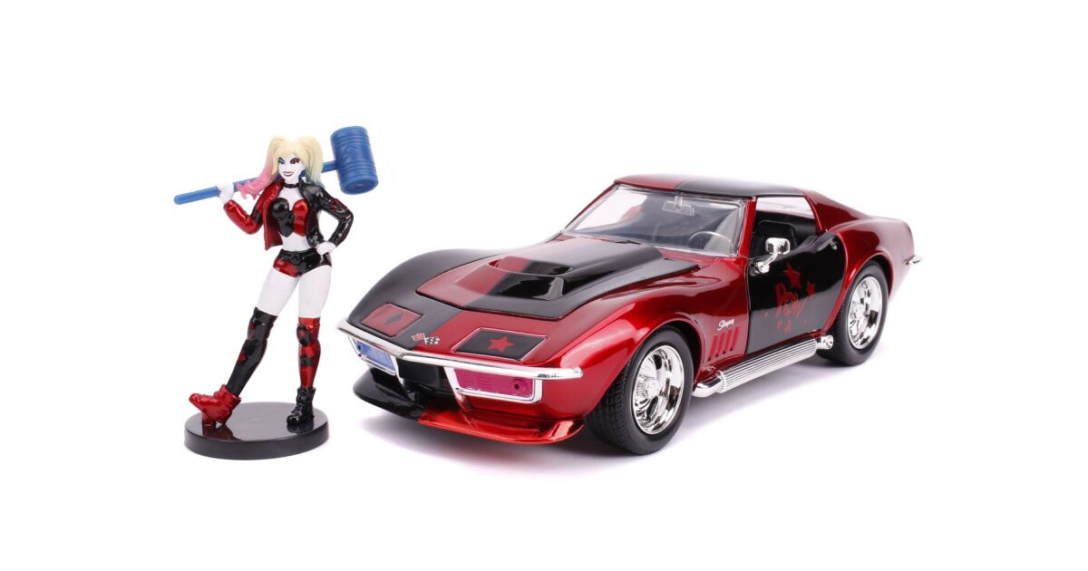 Harley Quinn 1969 Chevy Corvette Druckguss-Modellauto, Maßstab 1:24 ...