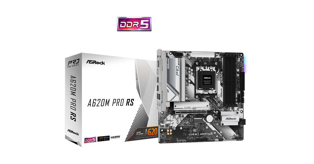 ASRock A620M PRO RS - motherboard - micro ATX - Socket AM5 - AMD A620 ...