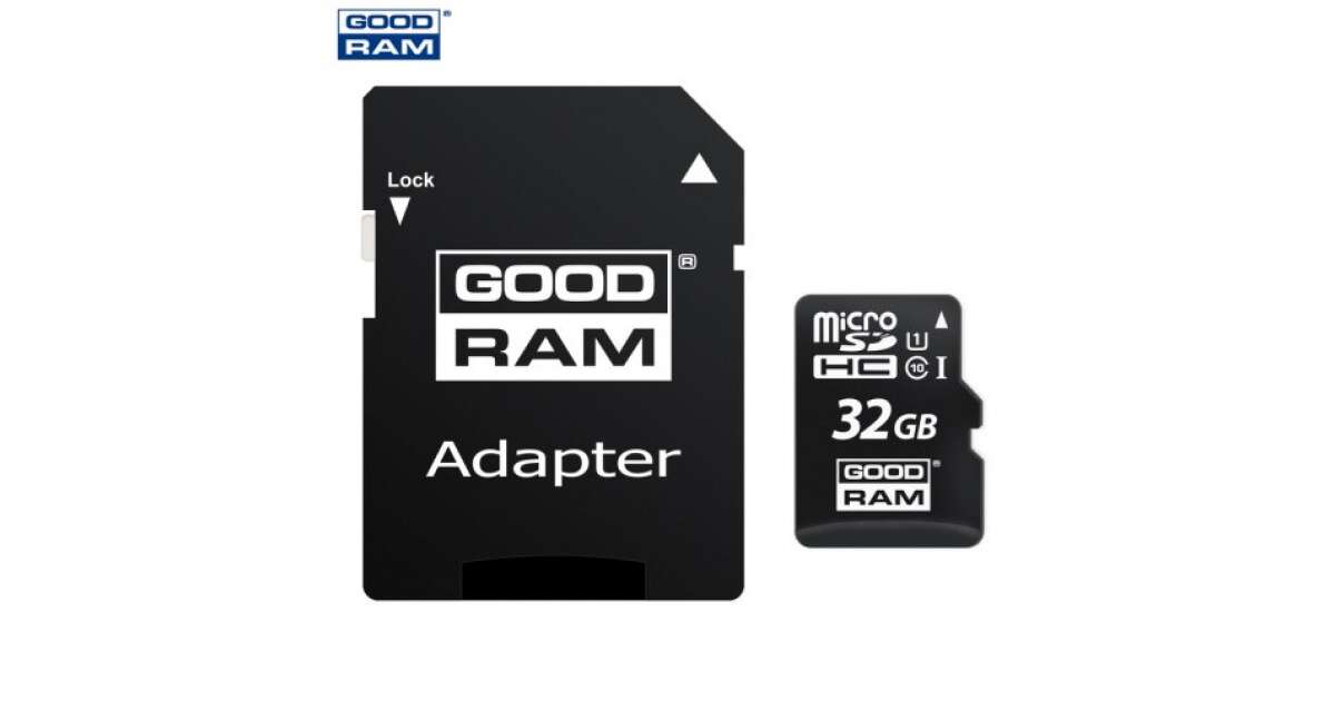 Memóriakártya, microSDHC, 32 GB, UHS-i 1, Class 10 + SD adapter, Good ...
