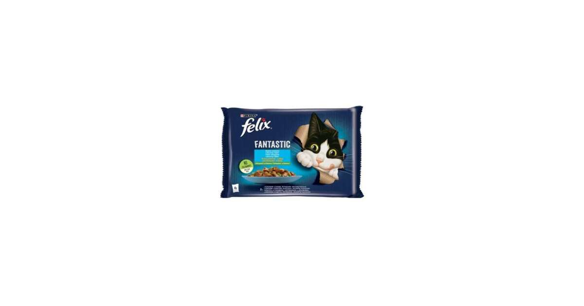 Mâncare umedă pentru pisici FELIX FANTASTIC DUO cu pește 4X85G | Pepita.com