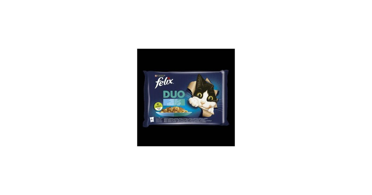 Mâncare umedă pentru pisici FELIX FANTASTIC DUO cu pește 4X85G | Pepita.com