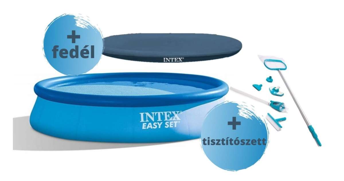 Vélemények: Intex EasySet felfújható Medence 305cm + takaró + tisztító ...