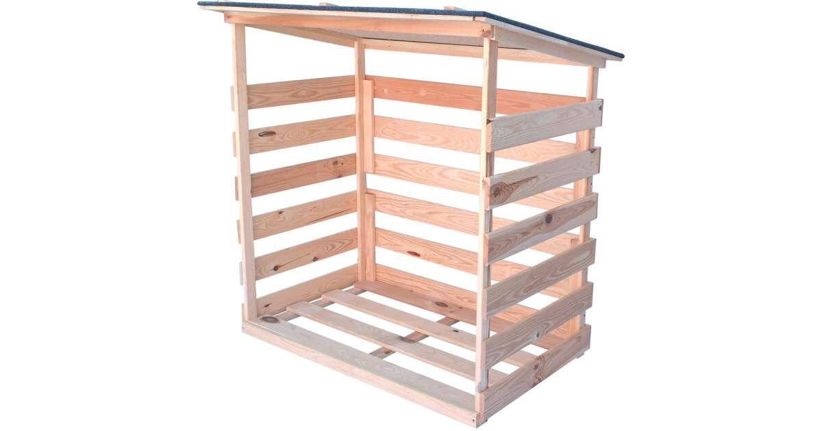 ROJAPLAST FENYŐFÁBÓL KÉSZÜLT KÜLTÉRI FATÁROLÓ, 64 x 118 x 119 CM ...