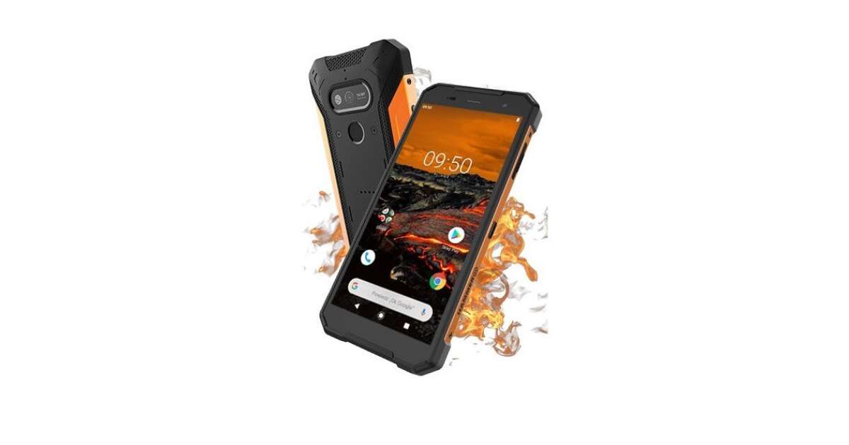 HAMMER Explorer 5,72 LTE 3/32GB Dual SIM fekete-narancs csepp-, por- és ütésálló okostelefon ...