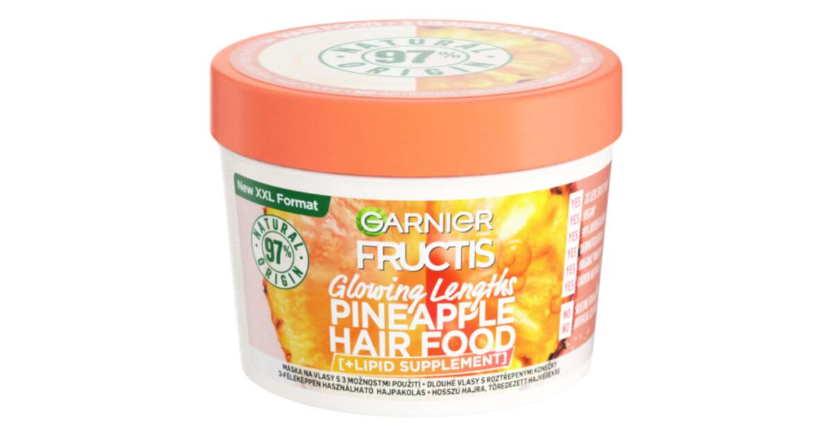 Garnier Fructis Hair Food Glowing Lengths Pineapple 3in1 Hair Mask for ...