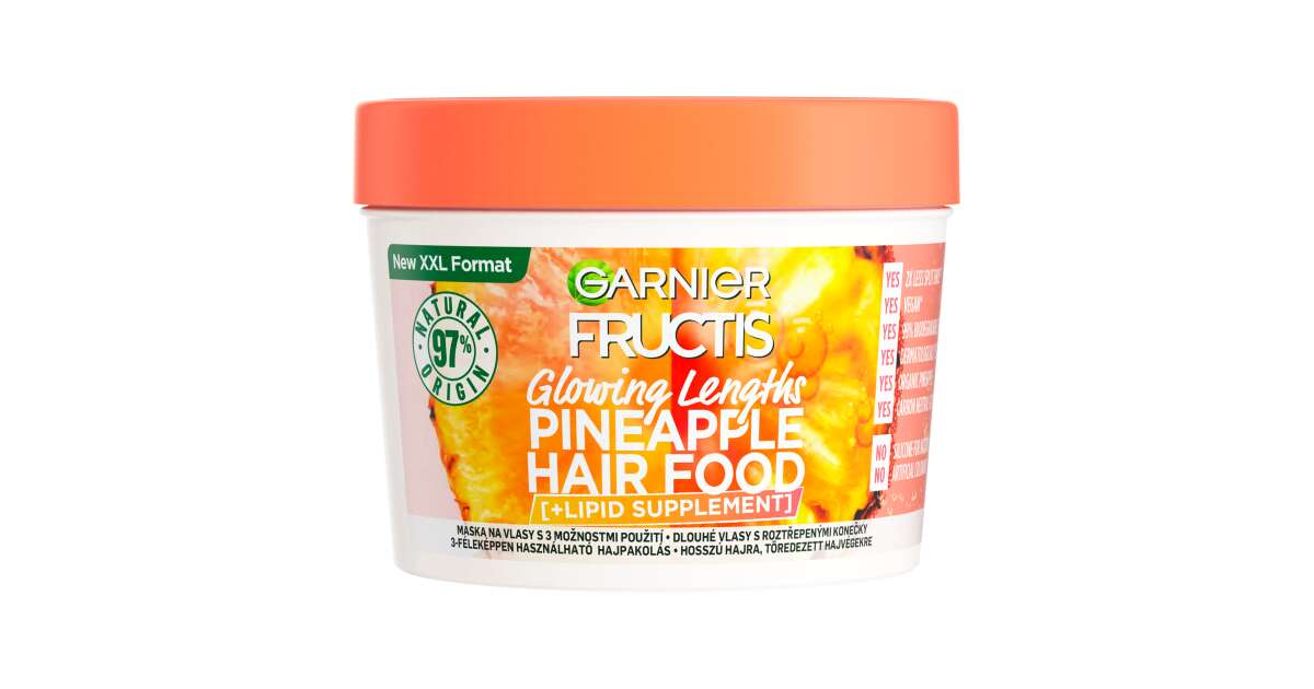 Garnier Fructis Hair Food Glowing Lengths Pineapple 3in1 Hajpakolás ...