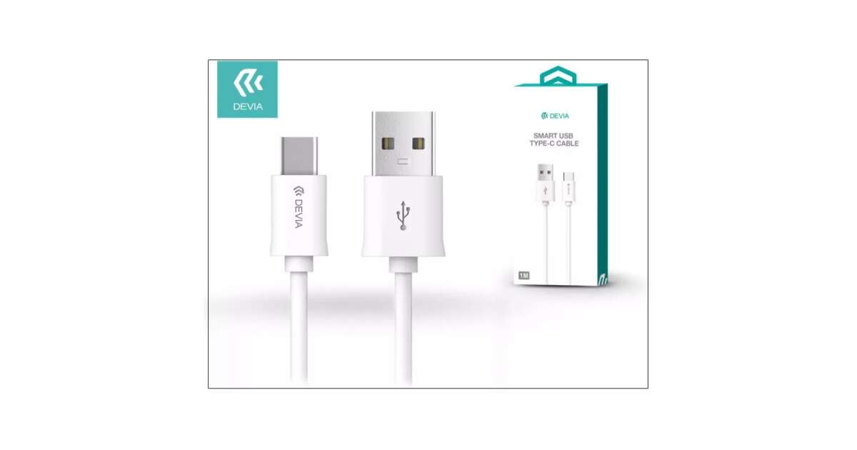 Devia ST993405 Smart 1m USB Type-C v2.0 fehér adatkábel ST993405 ...