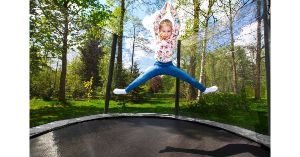 Jumi Motion külső hálós Trambulin létrával 306cm #szürke | Pepita.hu