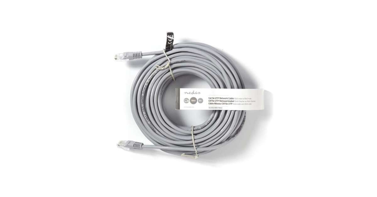 Cablu, UTP, Cat5e, asamblat - 20 m lungime - cu conector RJ-45 - Gri ...