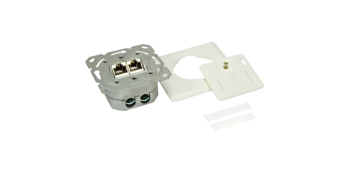 LogiLink output, Cat.6 wall socket, up 2xRJ45 STP, vertical type, pure ...