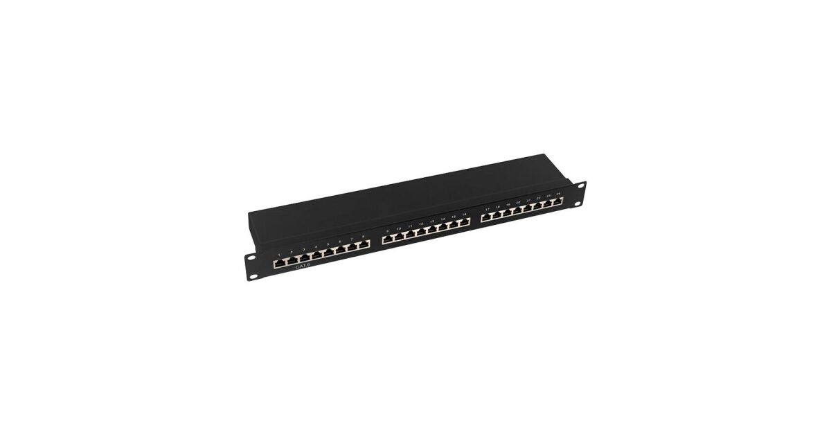 PATCH PANEL LOGILINK 24 porturi, STP, Cat6, 1U pentru rack 19, black ...