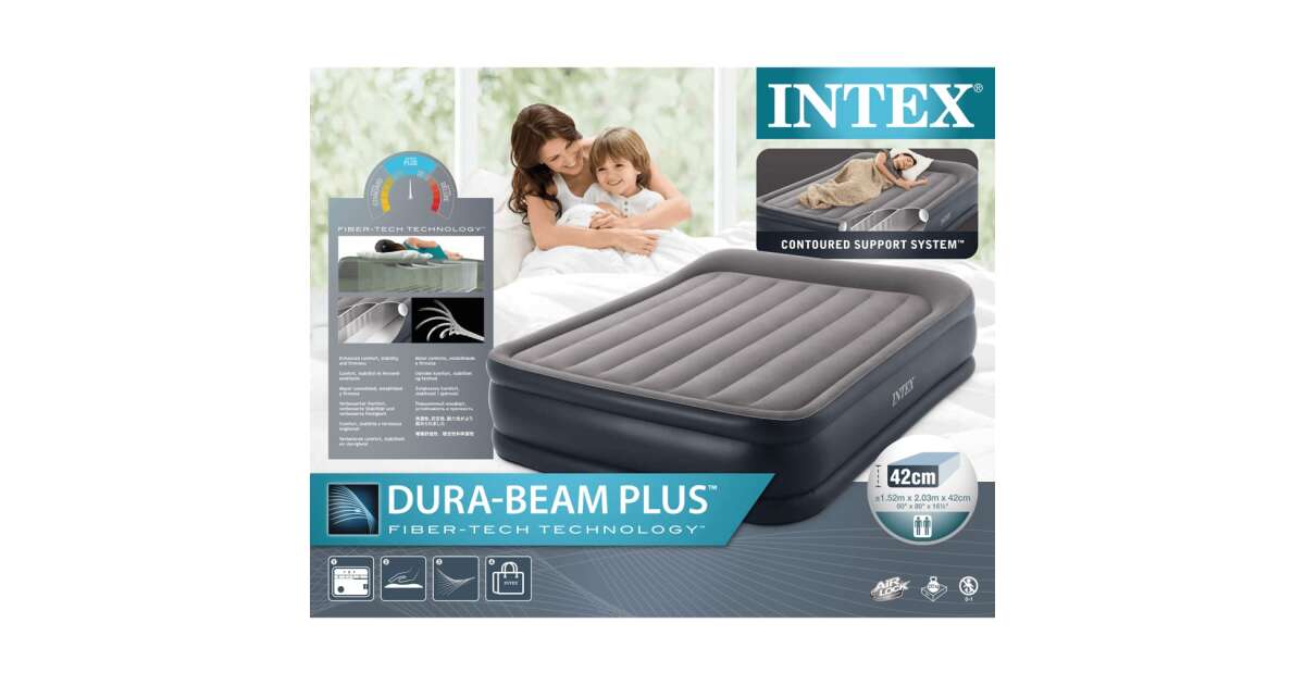Intex Queen Deluxe Pillow Rest felfújható Matrac 152x203cm (64136NP ...