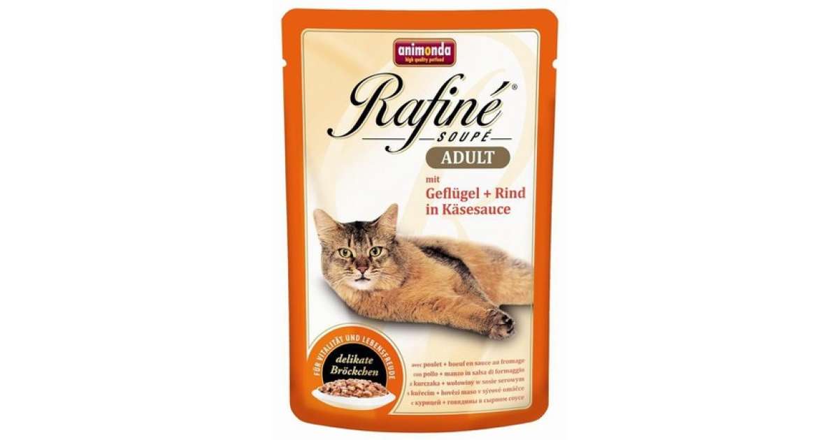 Animonda Rafine Soupé Adult – Szárnyas- és marhahús sajtos szószban (48 ...