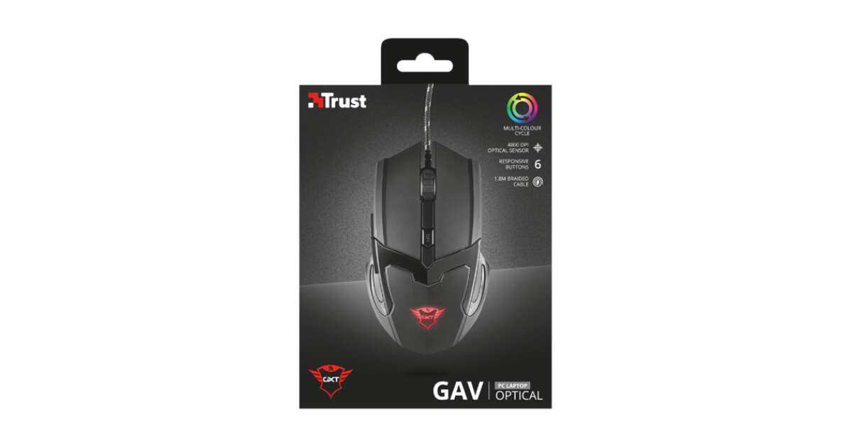 Trust GXT 101 Gav Gaming optikai egér, világítós, gaming, optikai ...