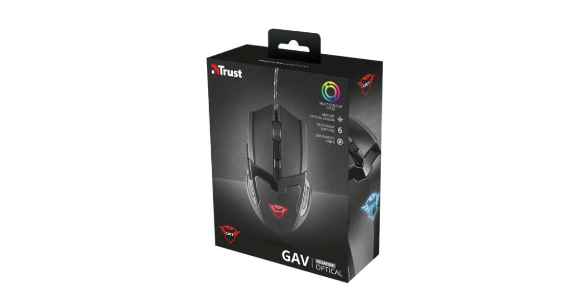Trust GXT 101 Gav Gaming optikai egér, világítós, gaming, optikai ...