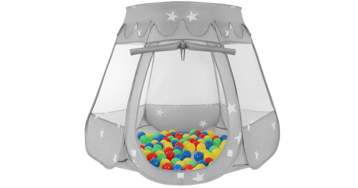 Aga Playcenter gyerek Játszósátor + labda #szürke-rózsaszín | Pepita.hu