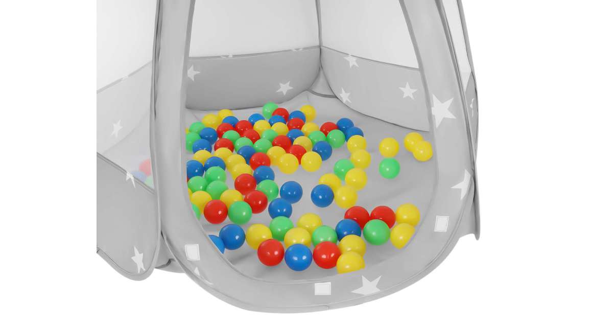 Aga Playcenter gyerek Játszósátor + labda #szürke-rózsaszín | Pepita.hu