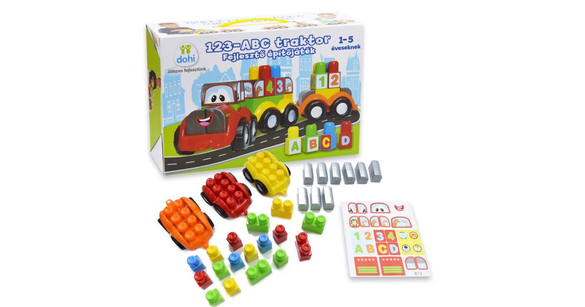 Tractor de dezvoltare joc de construc?ie cu numere ?i litere | Pepita.com