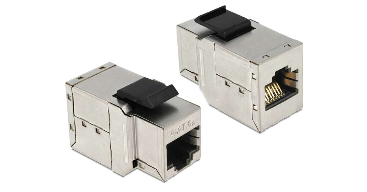 Delock Keystone modul RJ45 anya > RJ45 anya Cat.6, ezüst | Pepita.hu