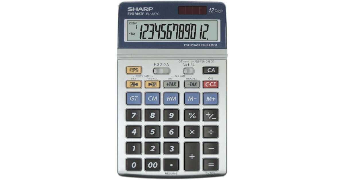 SHARP Számológép, asztali, 12 számjegy, SHARP EL-337 | Pepita.hu