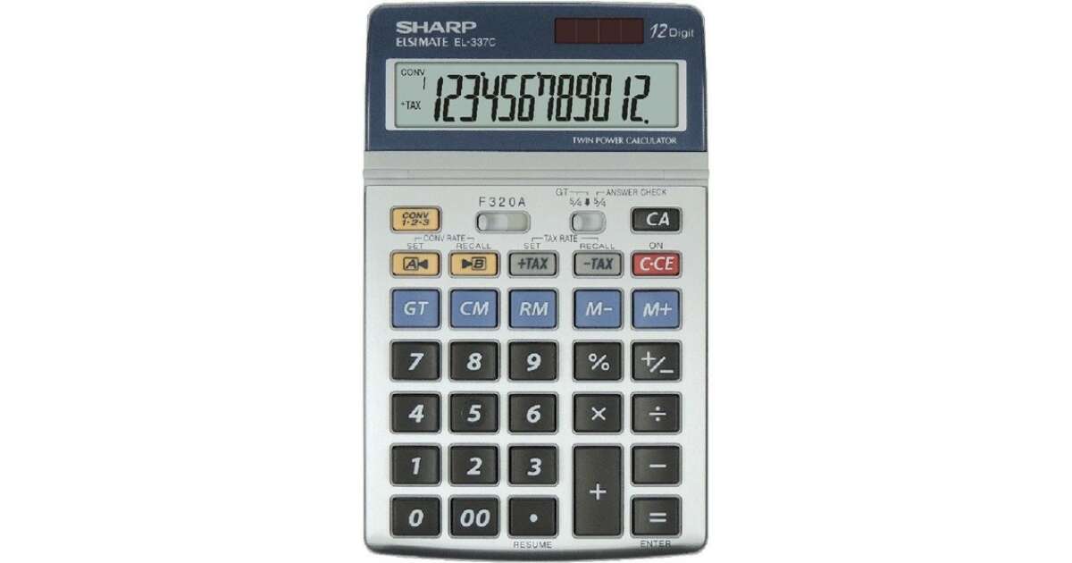 SHARP Számológép, asztali, 12 számjegy, SHARP EL-337 | Pepita.hu