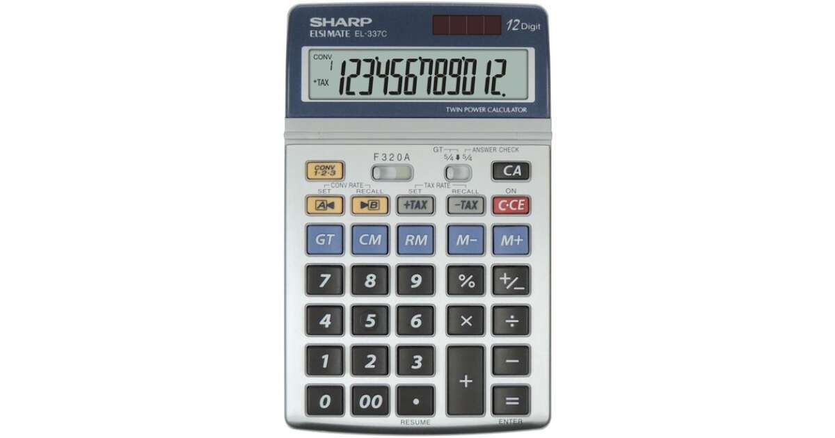 SHARP Számológép, asztali, 12 számjegy, SHARP EL-337 | Pepita.hu