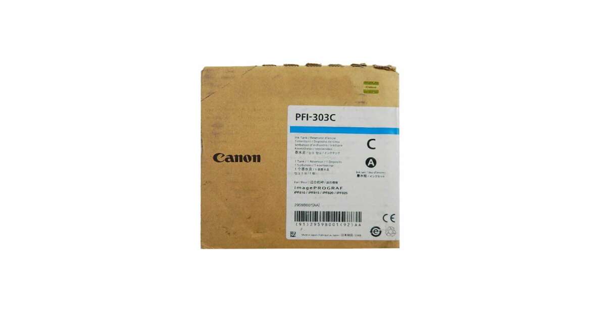 CANON PFI-303C Cartuș de cerneală pentru imprimanta iPF820, CANON, cyan ...