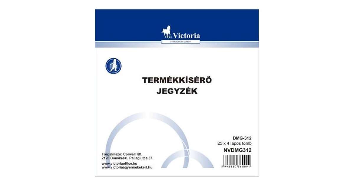 VICTORIA PAPER Nyomtatvány, termékkísérő jegyzék, 25x4, VICTORIA PAPER ...