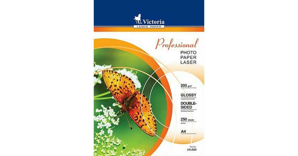 VICTORIA PAPER Photo paper, laser, A4, 200 g, glossy, double-sided ...