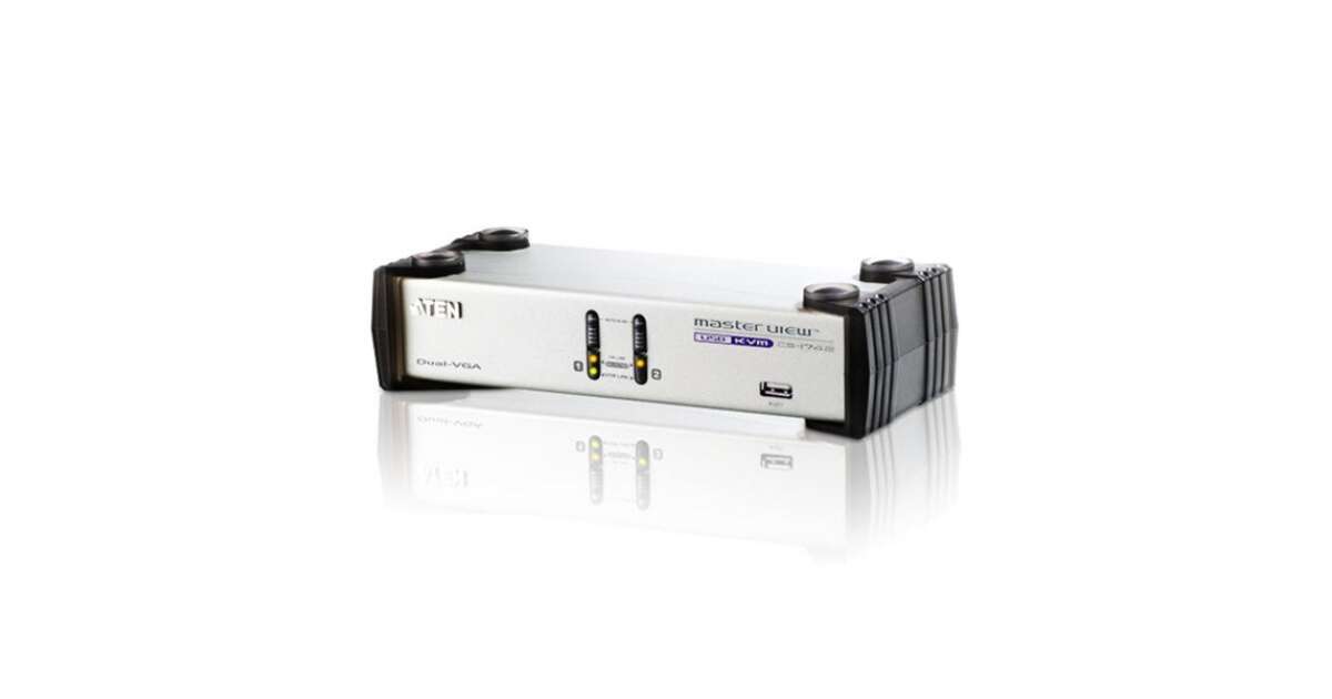 Comutator KVM ATEN CS1742C-AT 2 buc USB VGA Dual-View + Audio | Pepita.com