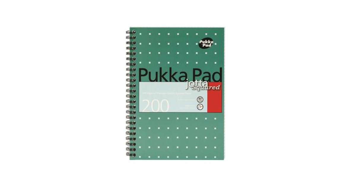PUKKA PAD Spirálfüzet, A5, kockás, 100 lap, PUKKA PAD, Metallic Jotta ...