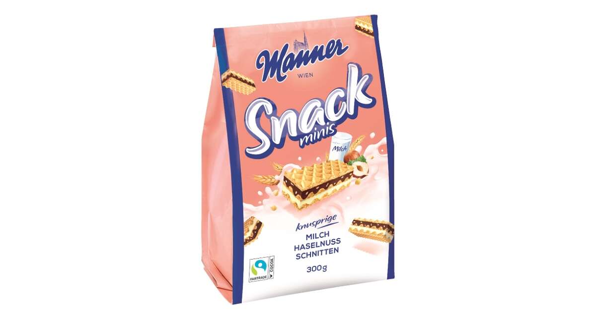 Manner Snack Minis 300g Tejes-Mogyorós Ostya | Pepita.hu