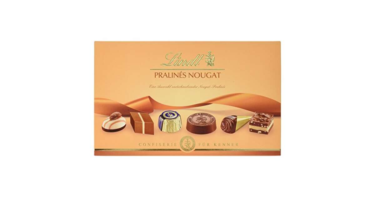 Lindt Pralinés Nougat 200G (Nugátkrémmel töltött praliné válogatás ...