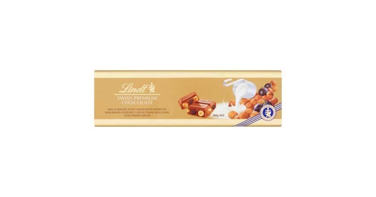 Lindt 300G Gold Traube-Nuss Mogyorós-Mazsolás Tejcsokoládé /LNTL2104 ...