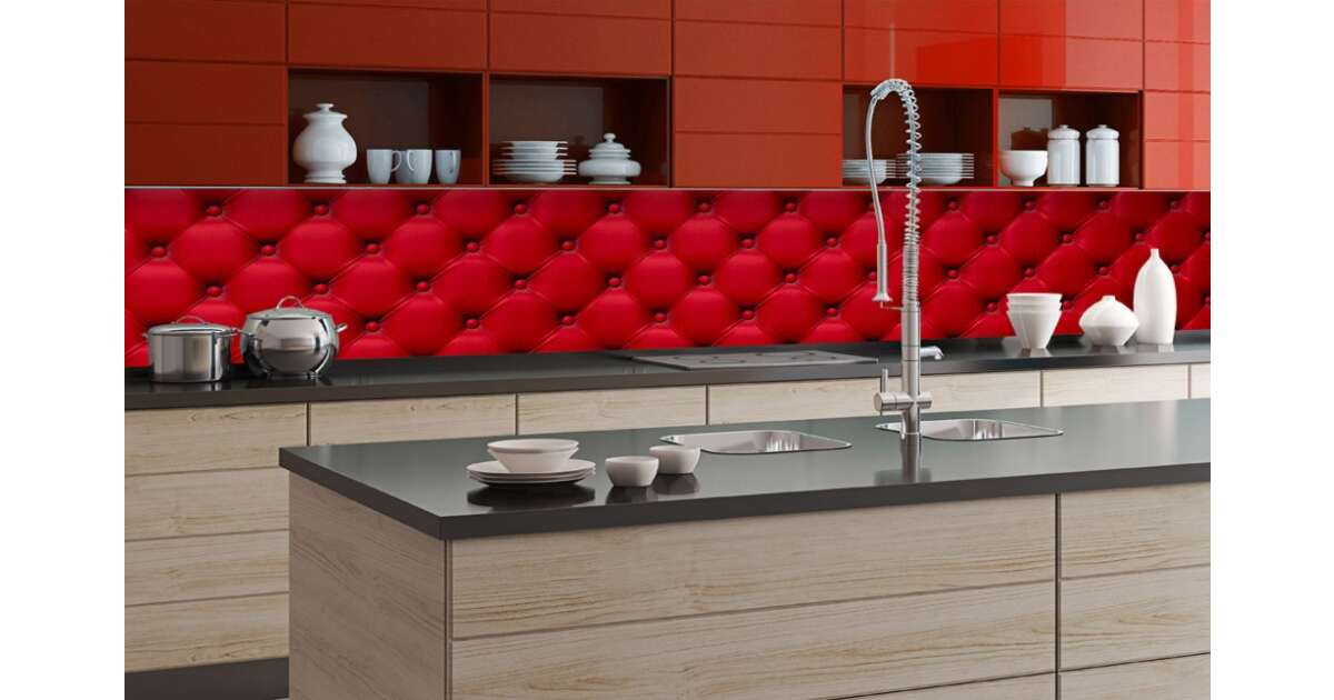 Piros bútor, konyhai matrica hátfal, 350 cm | Pepita.hu