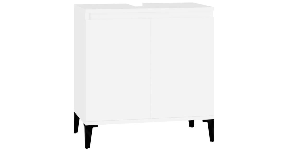 Fehér Fa Mosdószekrény - 2 Ajtós - 58x33x60 cm | Pepita.hu